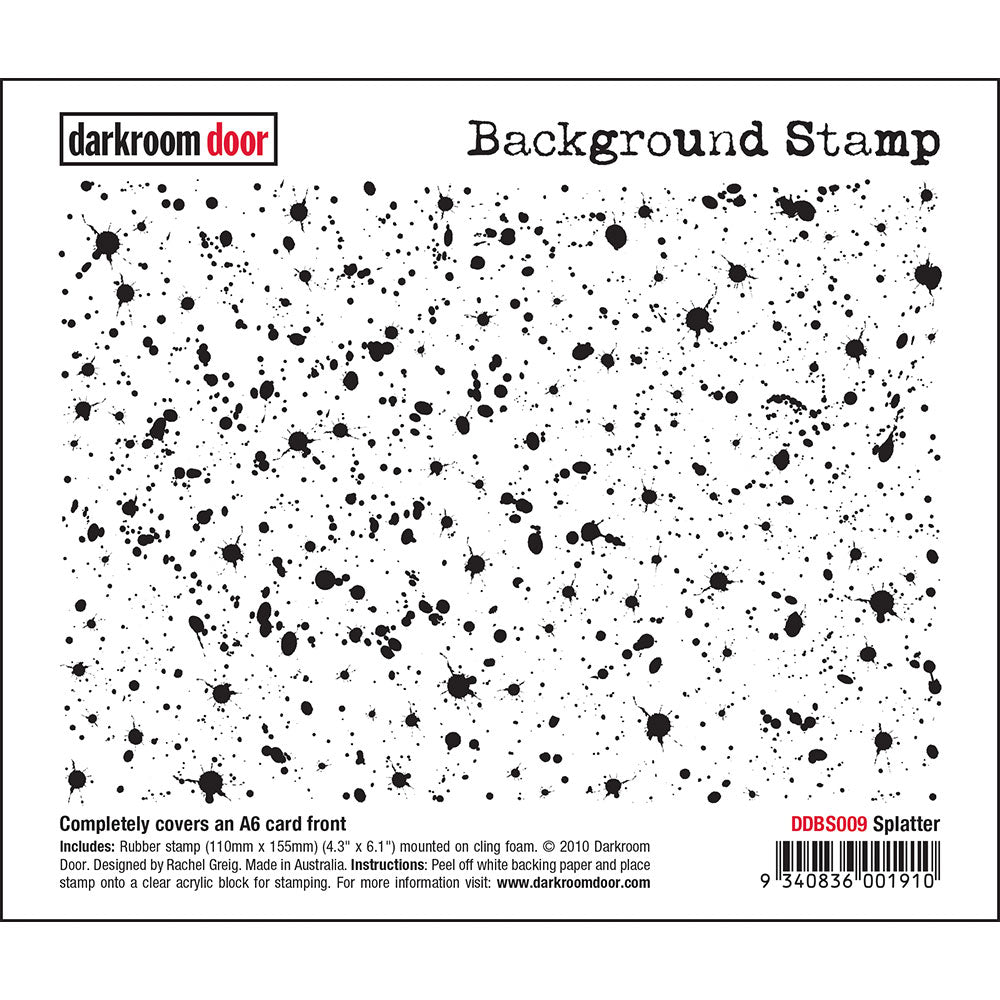 Darkroom Door Rubber Background Stamp: Splatter