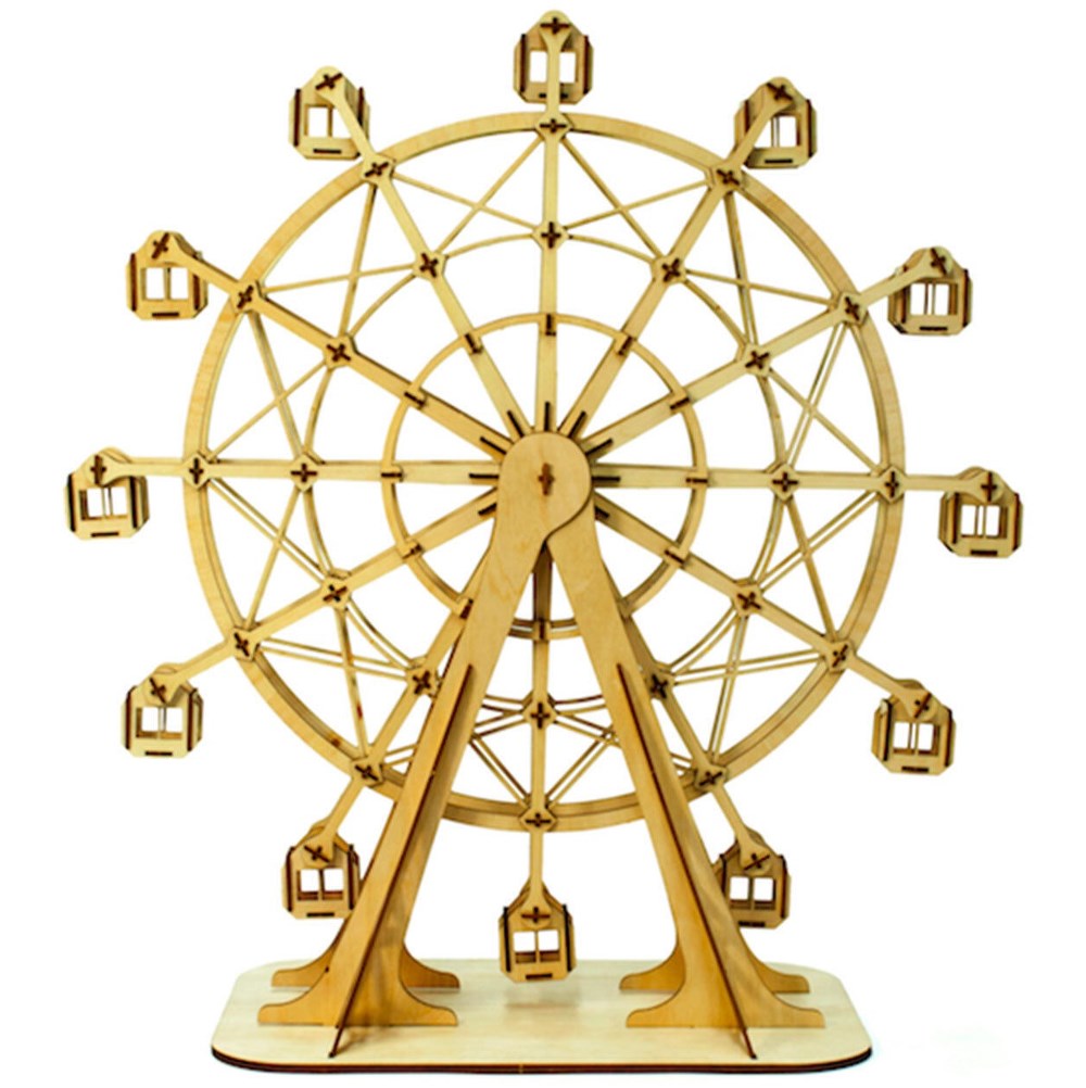 Ki-Gu-Mi Ferris Wheel Japanese 3D Puzzle Wooden Art Model Building Kit
