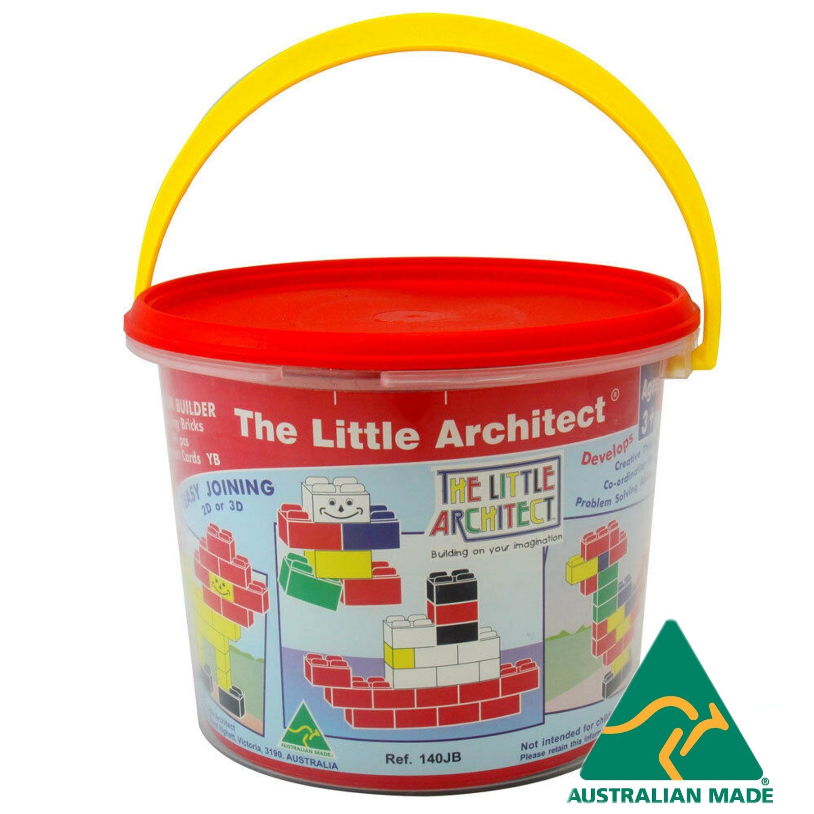 The Little Architect Kids Building Blocks Set 140pcs Junior Bucket