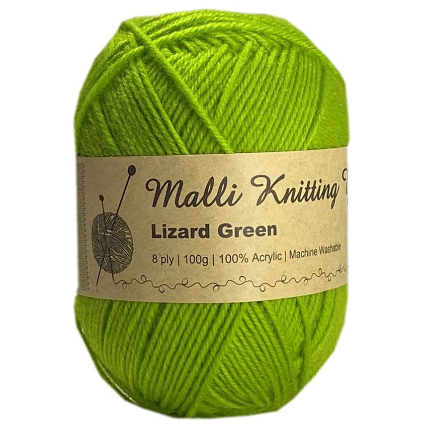 Malli Knitting 100g Acrylic Yarn - Lizard Green