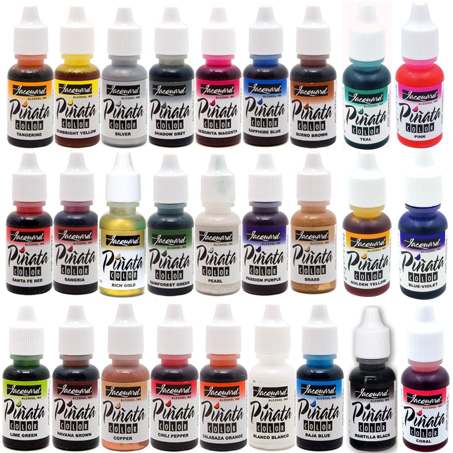 Jacquard Piñata Alcohol Ink Set – Full Colour Range (27 x 14ml Bottles