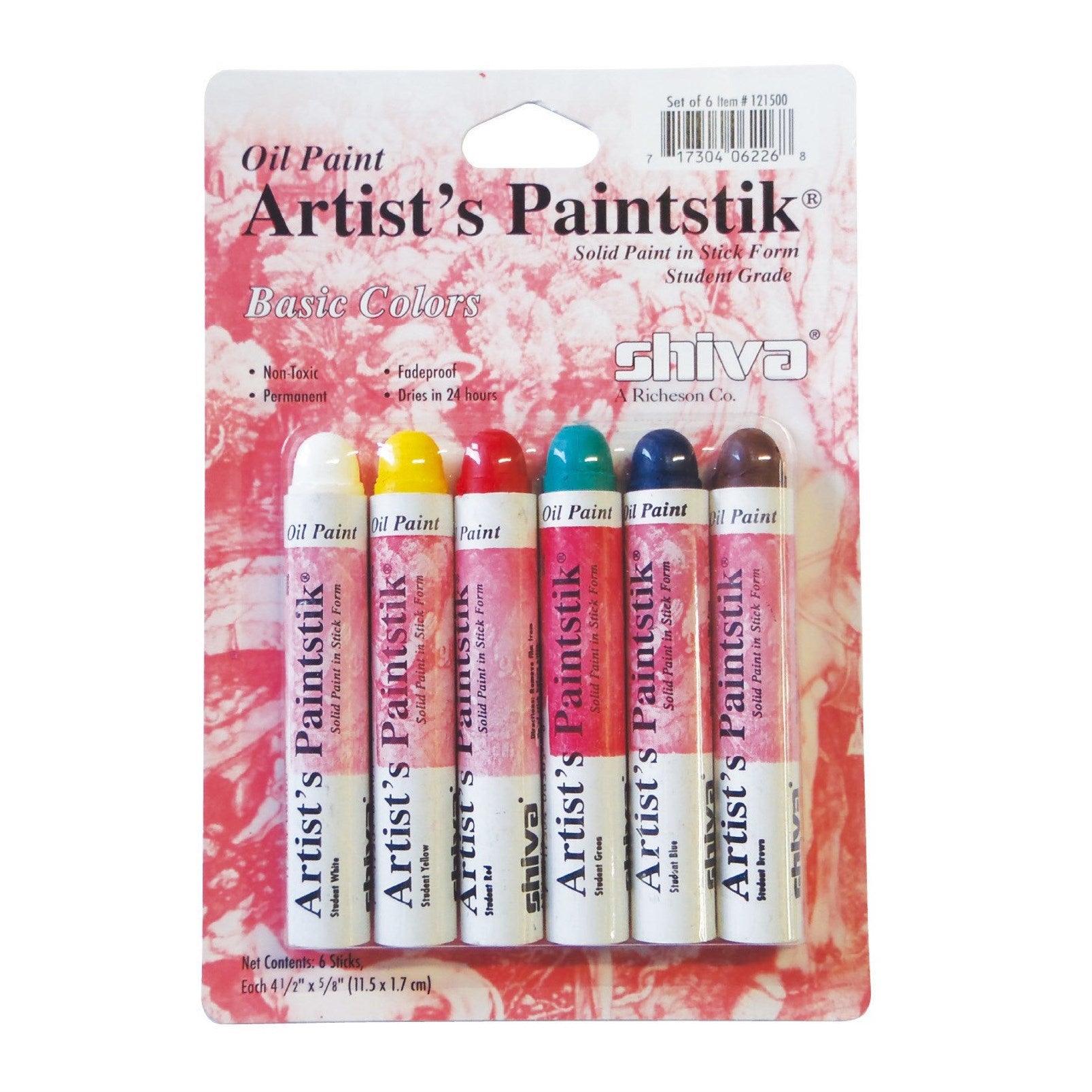Shiva Oil Paint Paintstik Set Basic Colours